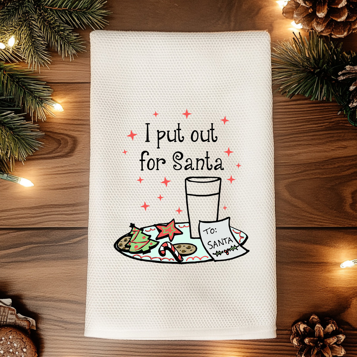 I Put Out For Santa - Colorful Christmas Kitchen Towel – Moonlight ...