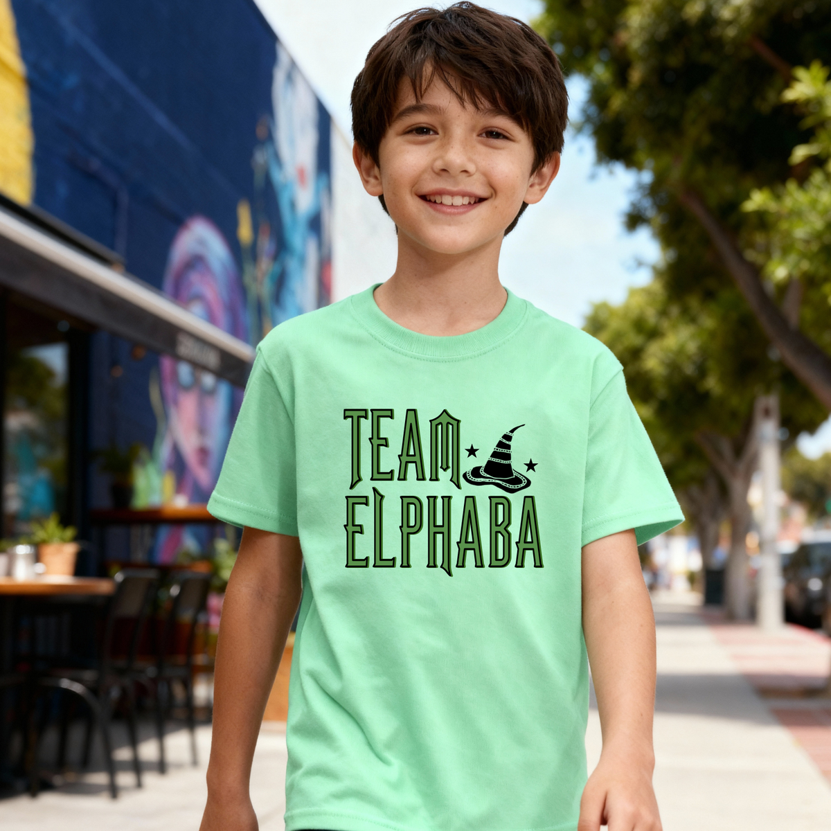 Team Elphaba - Wicked Inspired Green Kid's Tee – Moonlight Makers Retail